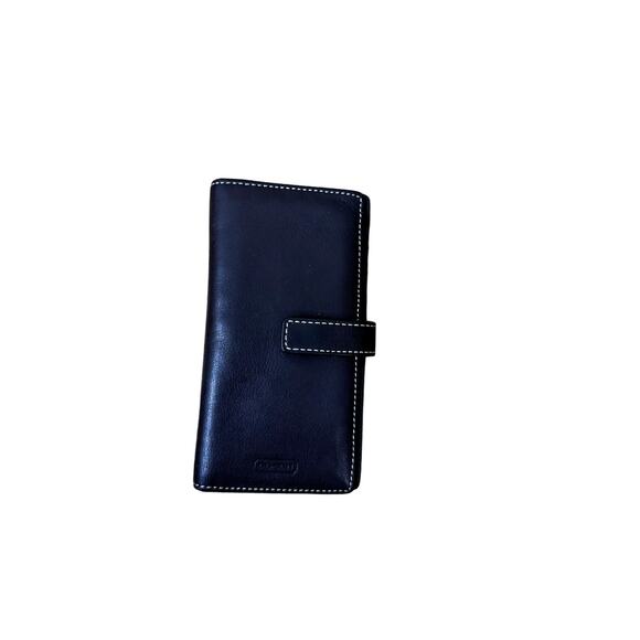 Coach | Bags | Vintage Brown Leather Coach Long Card Wallet Logo Lined ...